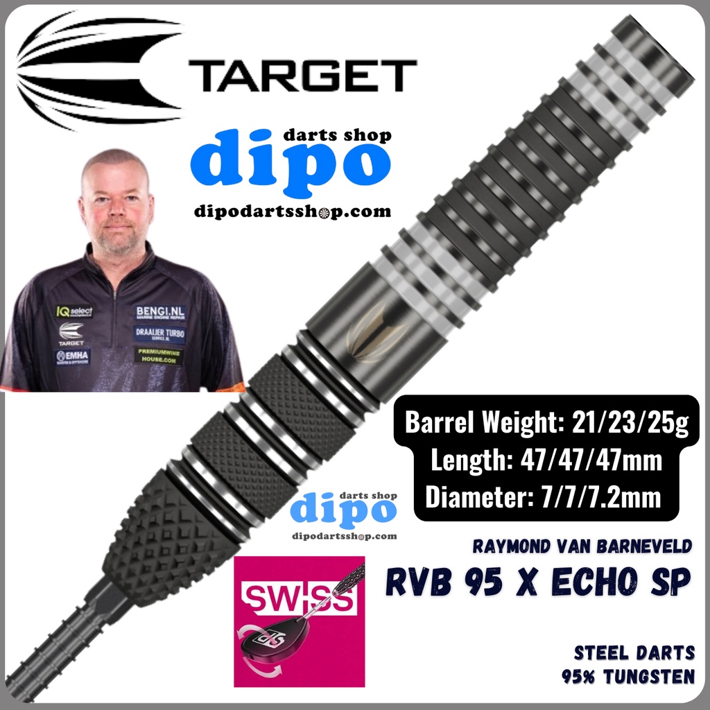 TARGET Swiss Steel Darts - Raymond Van Barney RVB 95 X ECHO SP | Shopee ...