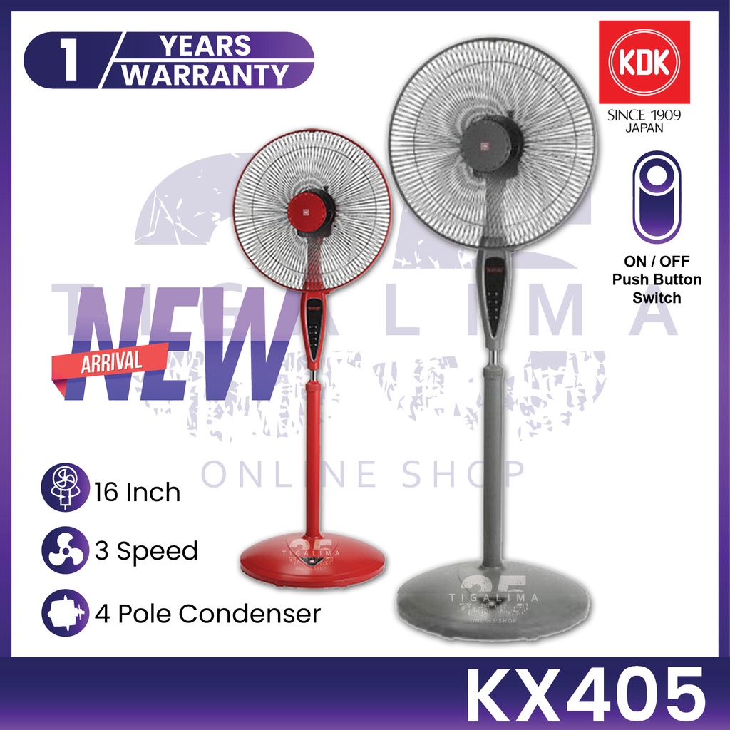 KDK Stand Fan KDK KX405 16 Inch 40CM 3 Speed 3 Blades ON/OFF Switch ...