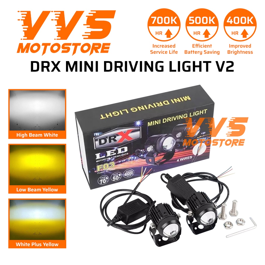 Firefly Mini Driving Light V2 4 Wires ( High Beam White / Low Beam ...