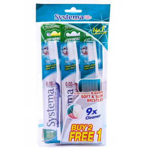 SYSTEMA FULL HEAD TOOTHBRUSH MEDIUM SOFT 3'S | Shopee Malaysia