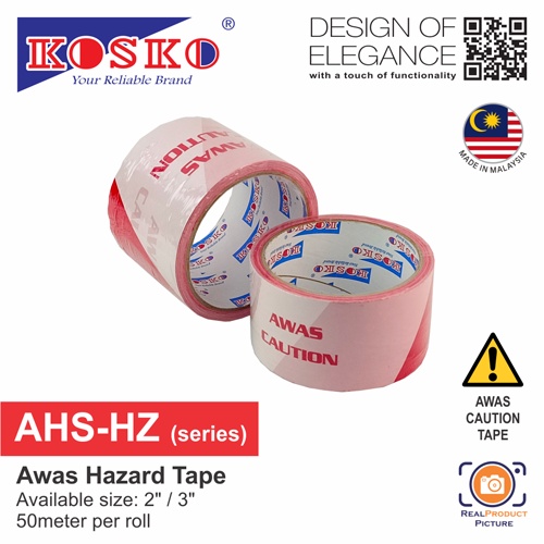 Kosko AHS-HZ Series Awas Hazard Tape Red And White Hazard Tape | Shopee ...