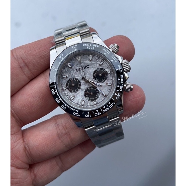 Seiko Mod Panda Seikolex daytona seiko cosmograph face diamond face bling modified watch modify ...
