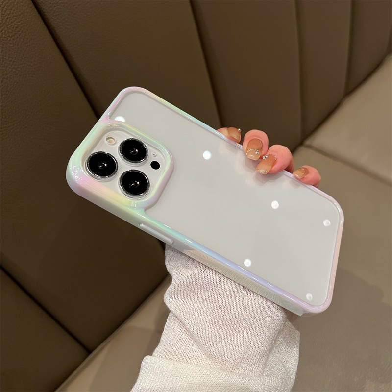 Casing Gradient colorful transparent hard case compatible with iPhone ...