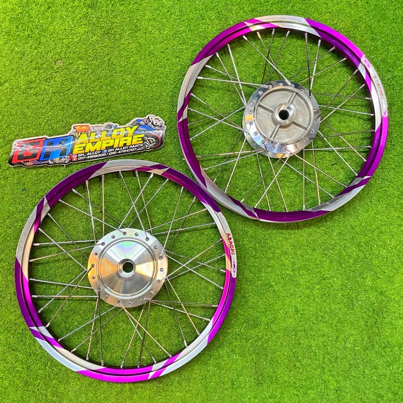 SET RIM ALLOY THUNDER PURPLE 17 x 1.40 + HUB CHROME SIAP PASANG MCM ...