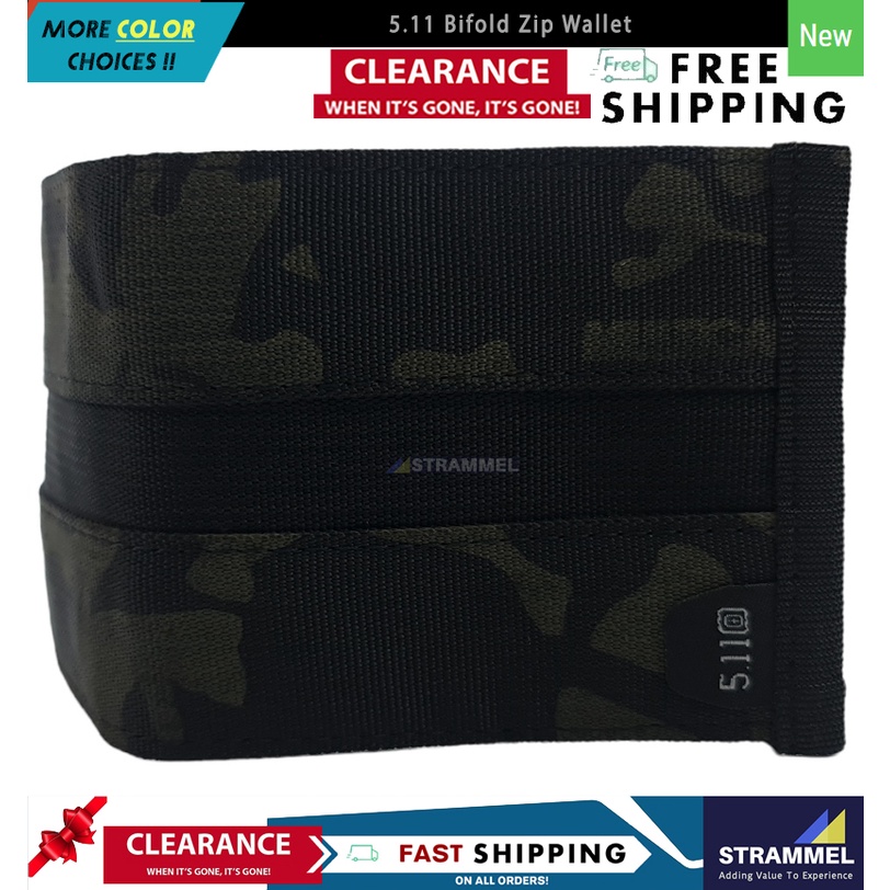 [100% ɑuthentic] 5.11 511 Dark Camo Bifold Men's Tactical Wallet Fold ...