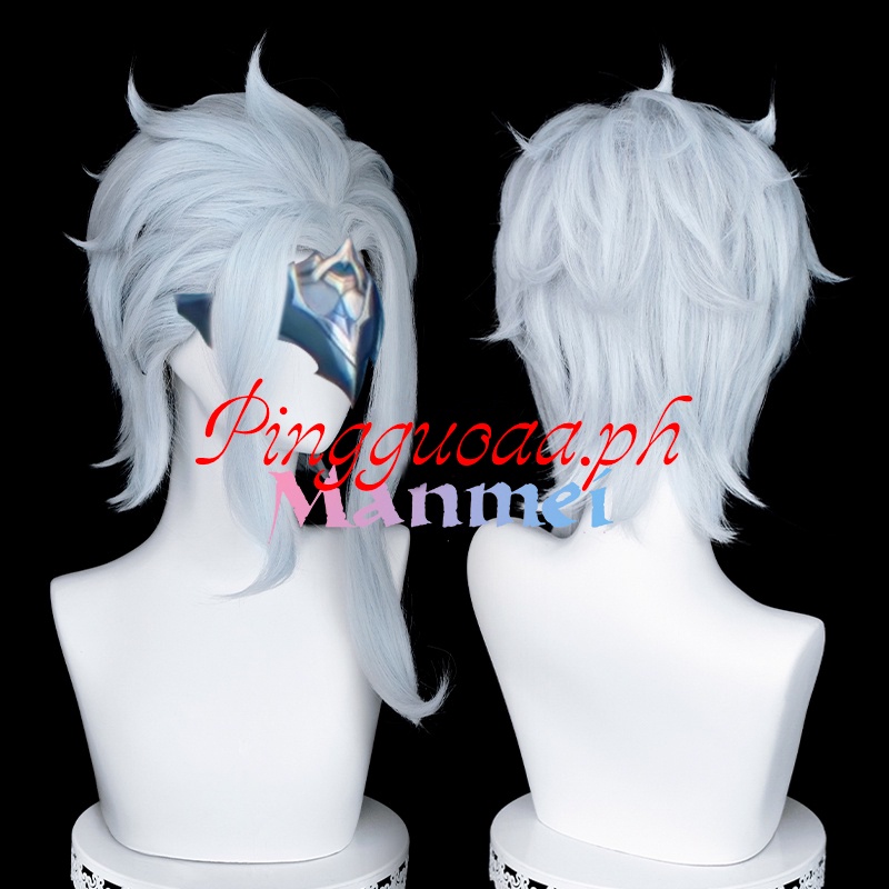 Manmei Genshin Impact Fatui Doctor Dottore Cosplay Wig 30cm Short Man ...