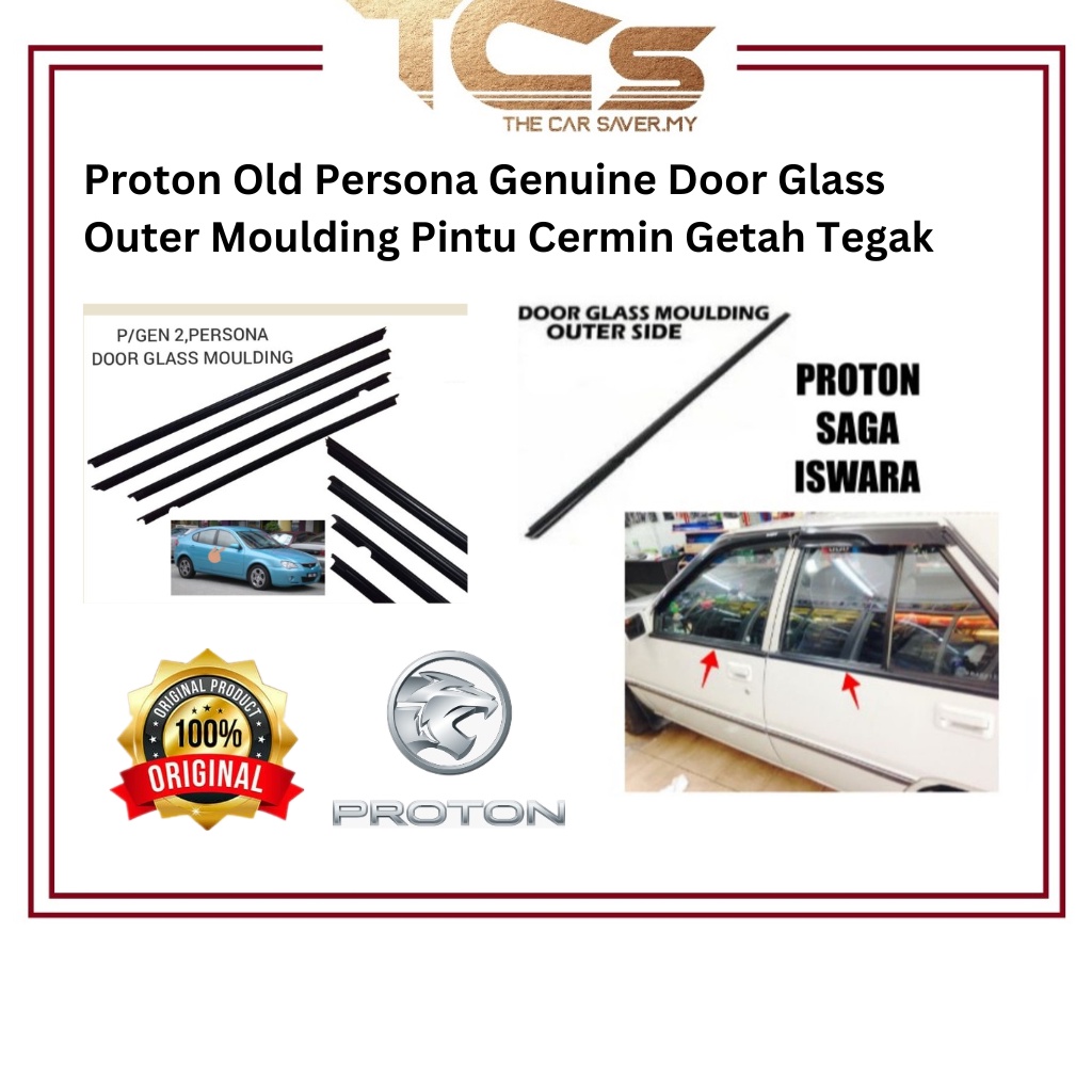 Proton Old Persona Genuine Door Glass Outer Moulding Pintu Cermin Getah ...