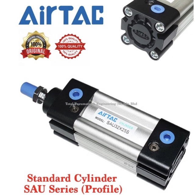 AirTAC (Profile Type) SAU Series Standard Pneumatic Air Cylinder Bore ...