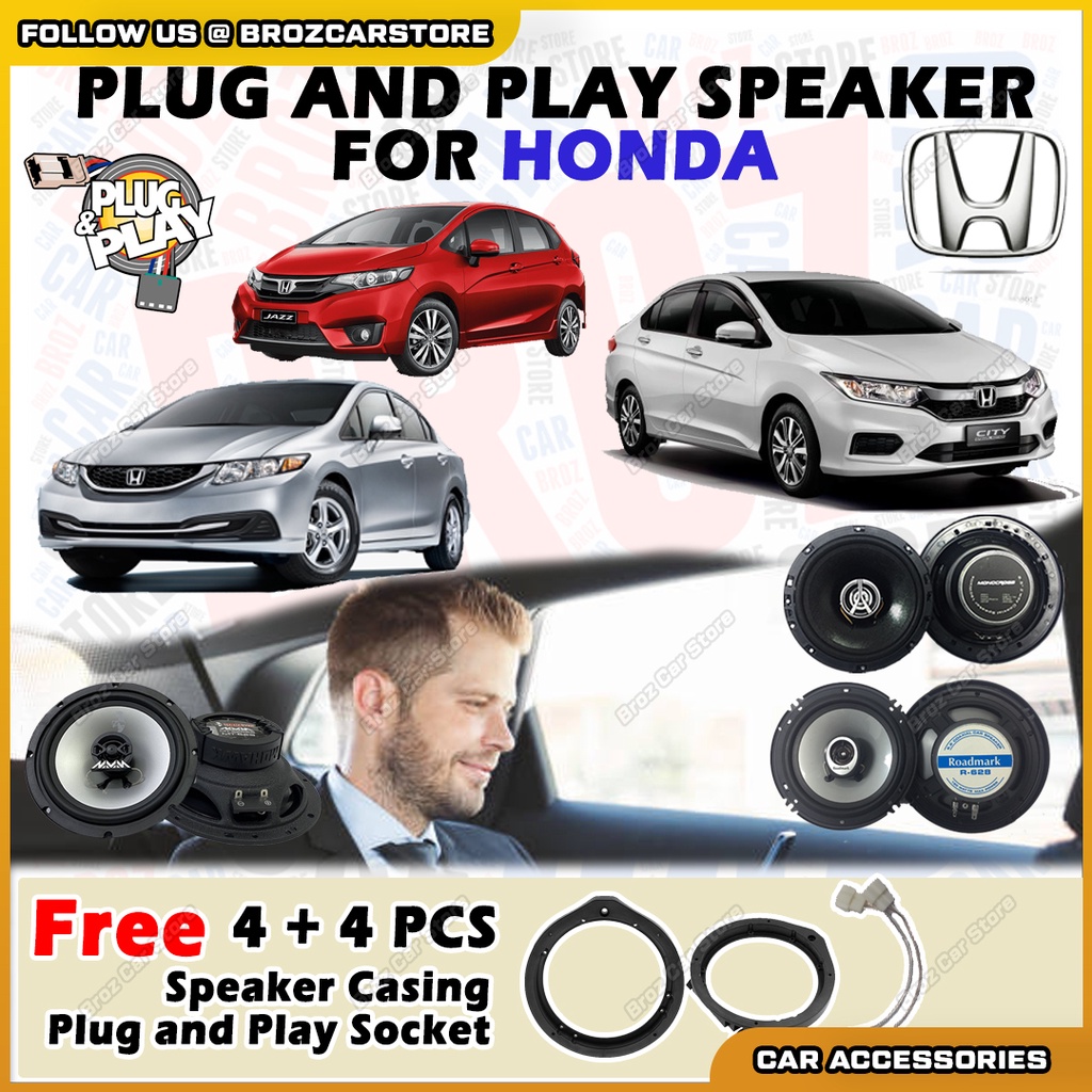 For Honda City Jazz HRV Civic Plug and Play Car Speaker Sony Mohawk JVC ...