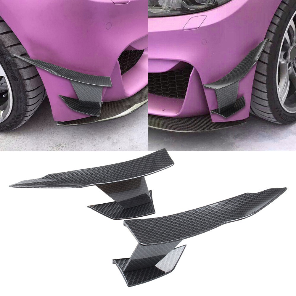 1SET 5D 6D Carbon Universal Car Front Bumper Side Diffuser Bumper Lip ...