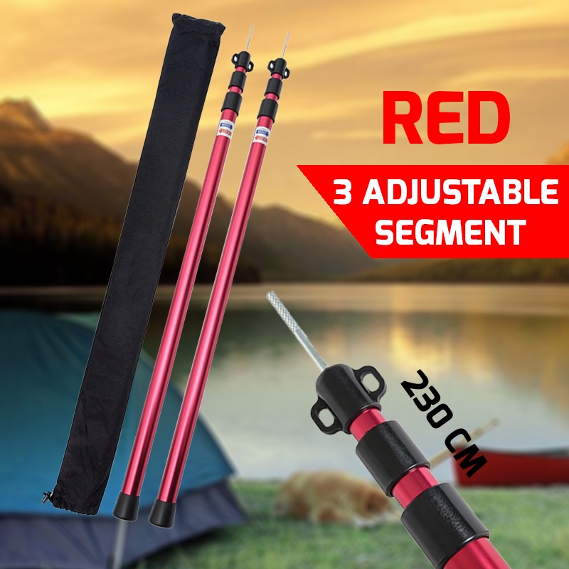 Camping Tent Pole Rod Adjustable Flysheet Pole Tent Support Stick ...