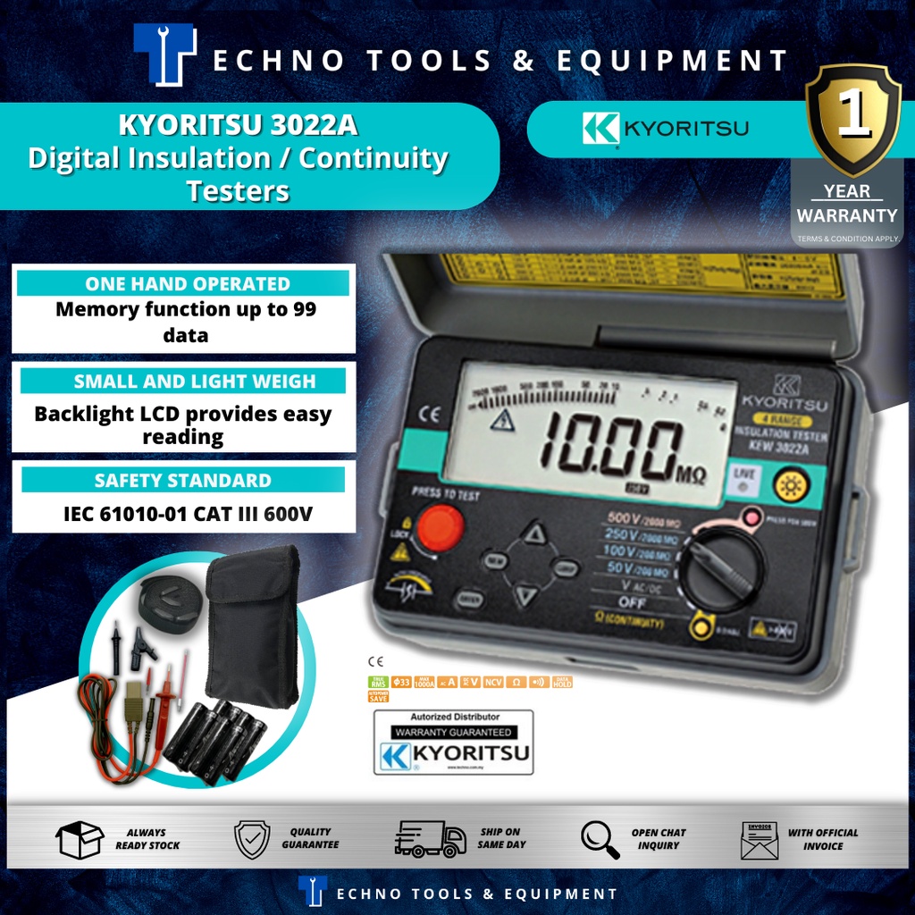 KYORITSU KEW 3022A Digital Insulation / Continuity Testers - 100% New ...