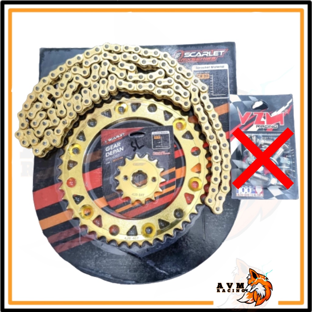 Gear SET CRF 150L+chain RANTE 428HE NOT SSS - Chain 428HE 150L GOLD ...