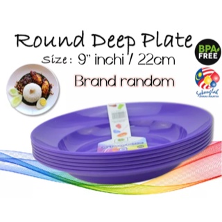 Plastic Deep Plate 9'' / Colourful Multipurpose 9“ Plastic Plate ...
