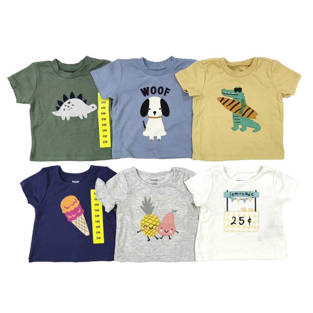 Pekkle baby kids boy girl T shirt round neck - size 3-24M | Shopee Malaysia