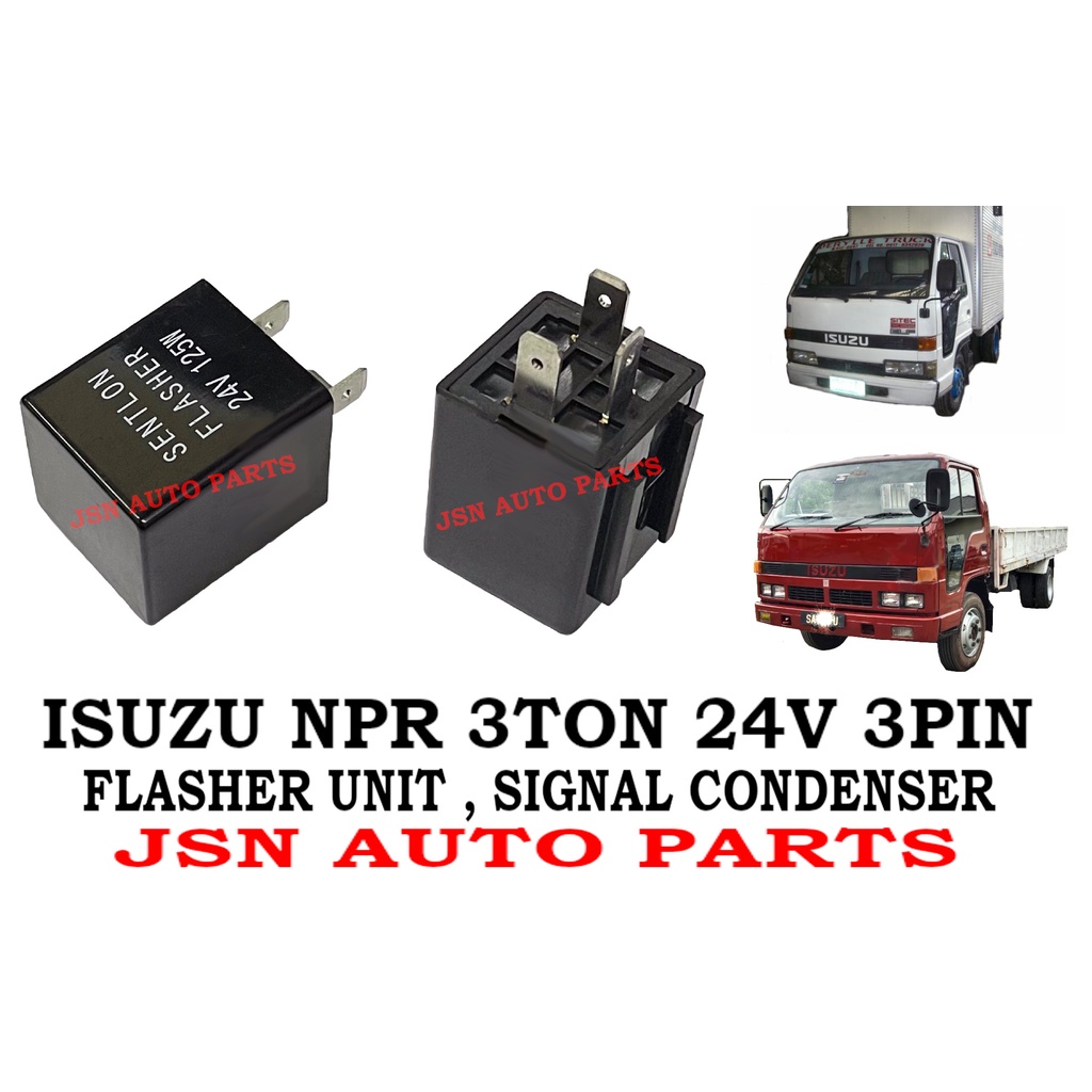 FLASHER UNIT SIGNAL CONDENSER ISUZU NPR 3TON 24V 3PIN LORRY TRUCK ...