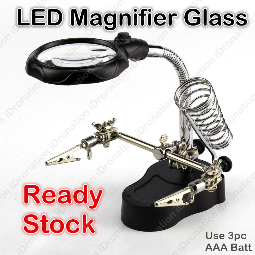 LED Soldering Iron Gun Holder Stand Welding Magnifier Glass with ...