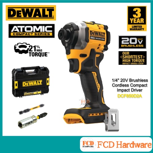 DEWALT Atomic DCF850 6.35mm ( 1/4" ) 20V Brushless Cordless Compact ...
