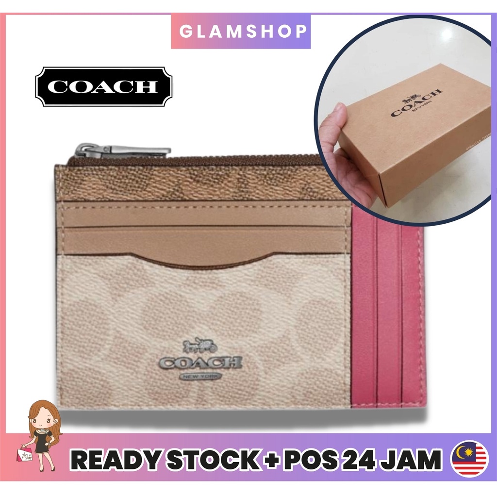 𝐂𝐎𝐀𝐂𝐇 Authentic Large Card Case Card Case Women Card Holder With Zip In ...