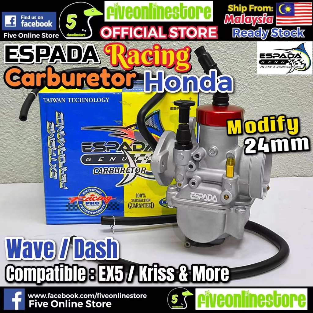 Espada Carburetor Carb Karb Racing DASH 24MM For EX5 HP Dream WAVE 100 ...