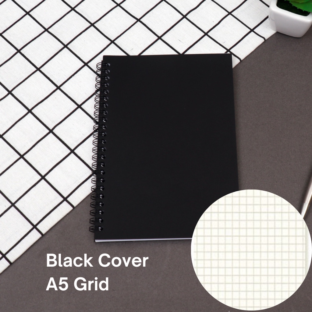 🇲🇾 Ready Stock Black Cover Notebook A5 B5 120 Pages Minimalist Planner ...