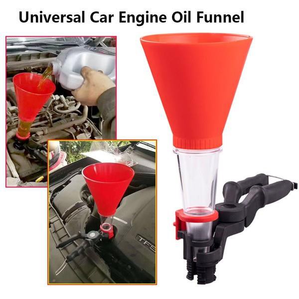 Corong Minyak Hitam, Universal Oil Funnel Tool set with Clamp Adjustable Engine Oil Funnel ...