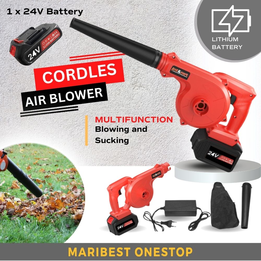 24V Electric Cordless Air Blower & Vacuum 2 in 1 Blower Vacuum Cleaner ...