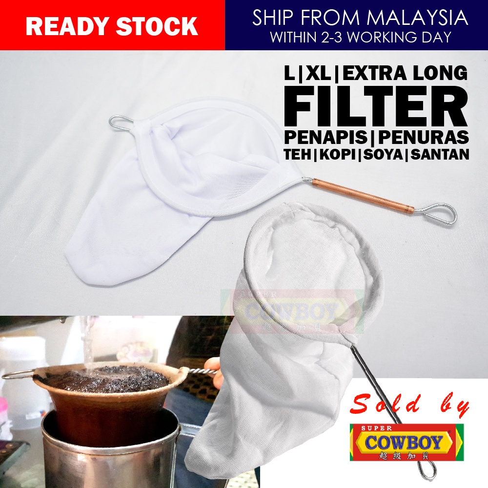 Penapis Penuras Tea Filter Cotton Nylon Teh Kopi Soya Cofe Extra Long ...