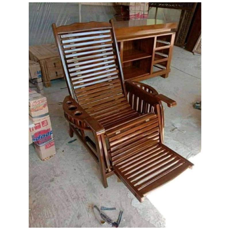 KAYU Chaise Teak Wood Rocking Chair Chaise Lounge - Relaxing Chair Teak ...