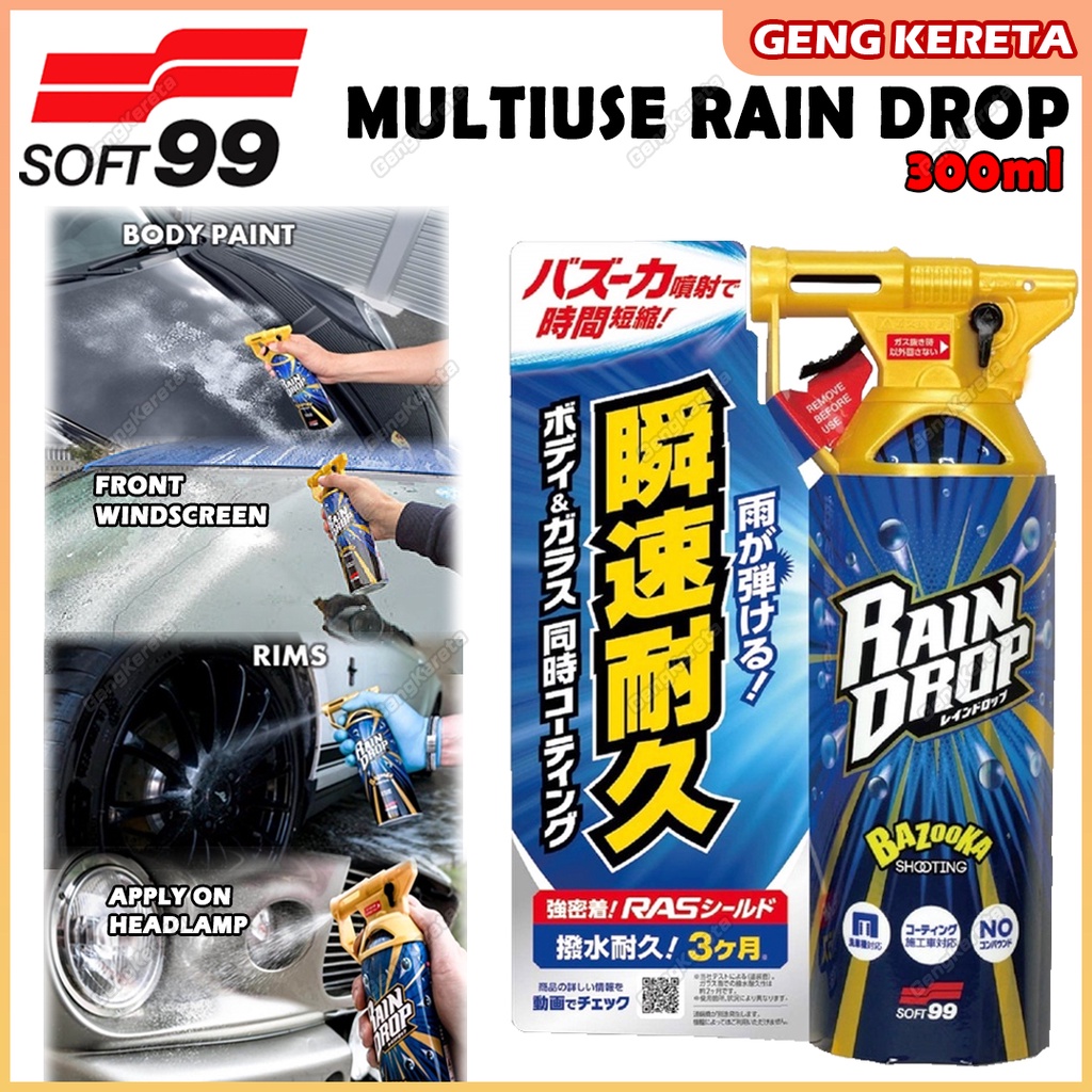 Soft 99 Soft99 Rain Drop 300ml For Plastic & Glass Windscreen Rims ...