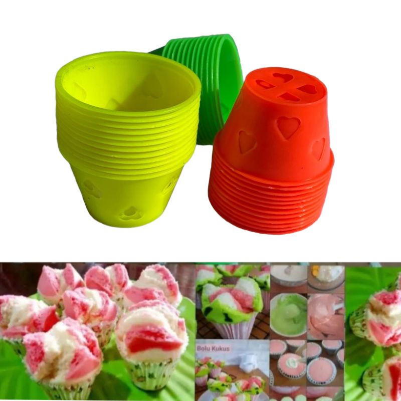 12pcs Plastic Steamer Bolu Molds / Acuan Bolu Kukus Apam / Fatt Goh ...