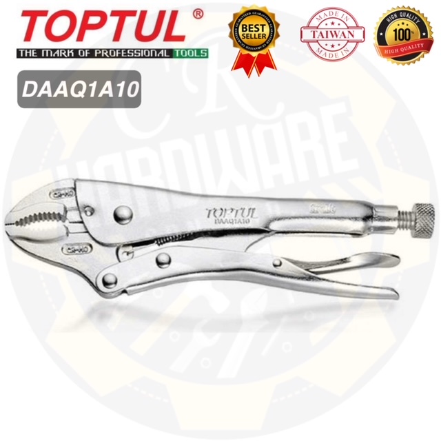 TOPTUL DAAQ1A10 10" CURVED JAW LOCKING PLIERS WITH WIRE CUTTERS (MADE ...