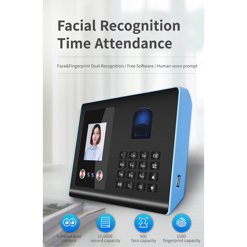 HOMiE Attendance Absence Machine Face Recognisation Fingerprint Password Biometric Punch Card ...