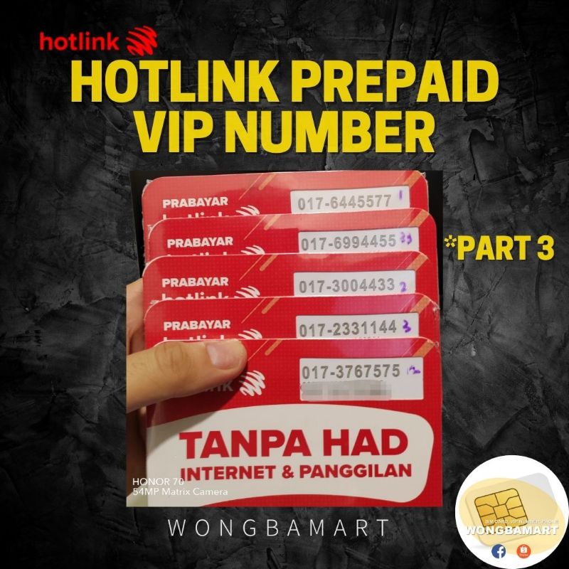 VIP NUMBER Hotlink Prepaid unlimited data 017 vip number hotlink ...