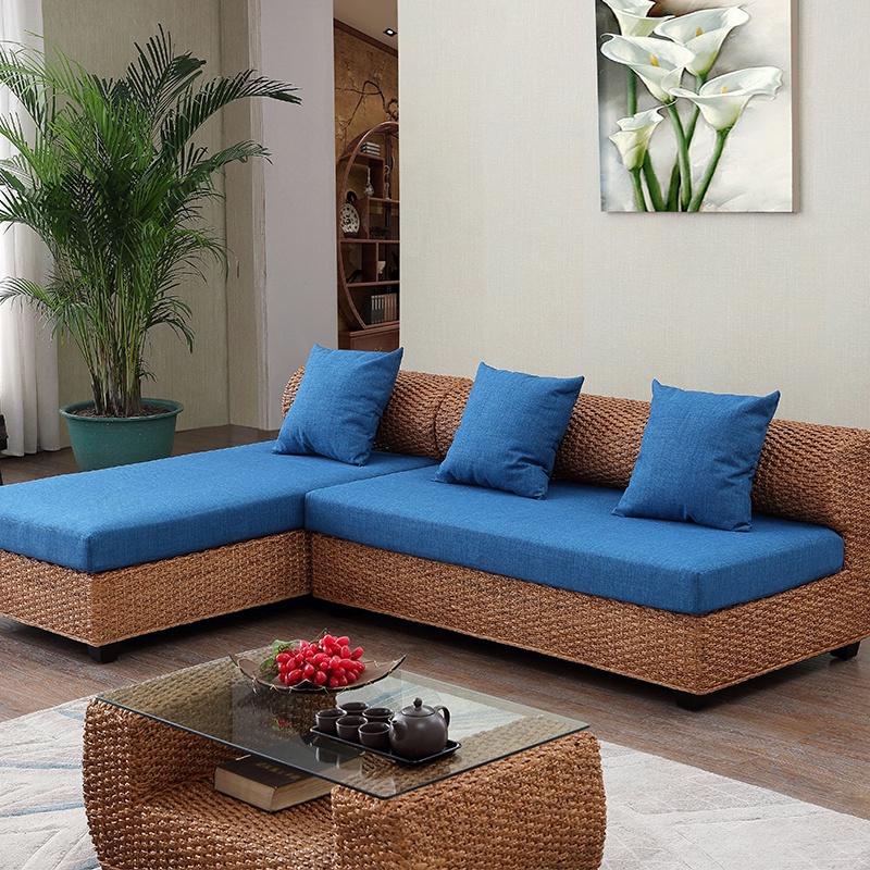 jjH120 rattan sofa living room combination corner rattan art sofa ...