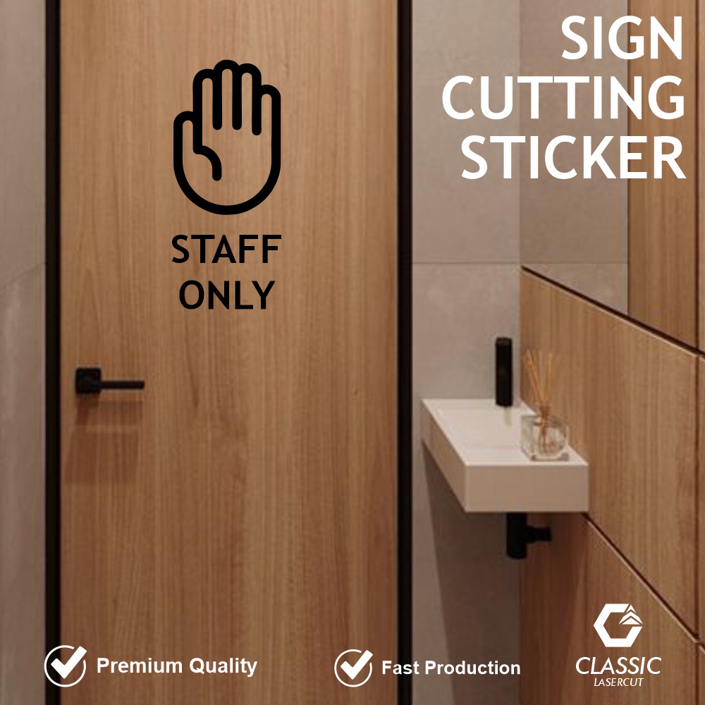 Sign Sticker Staff Only/Sign Sticker/Sign Door 15 x 35cm | Shopee Malaysia