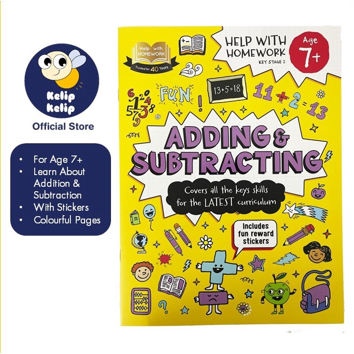 Addition & Subtraction Educational Workbook for Kids (Age 7+) To Math ...