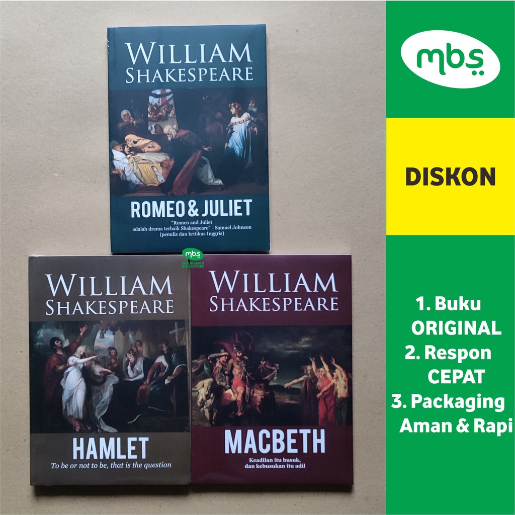 William SHAKESPEARE BOOK PACKAGE - Romeo & Juliet, Hamlet, and Macbeth ...
