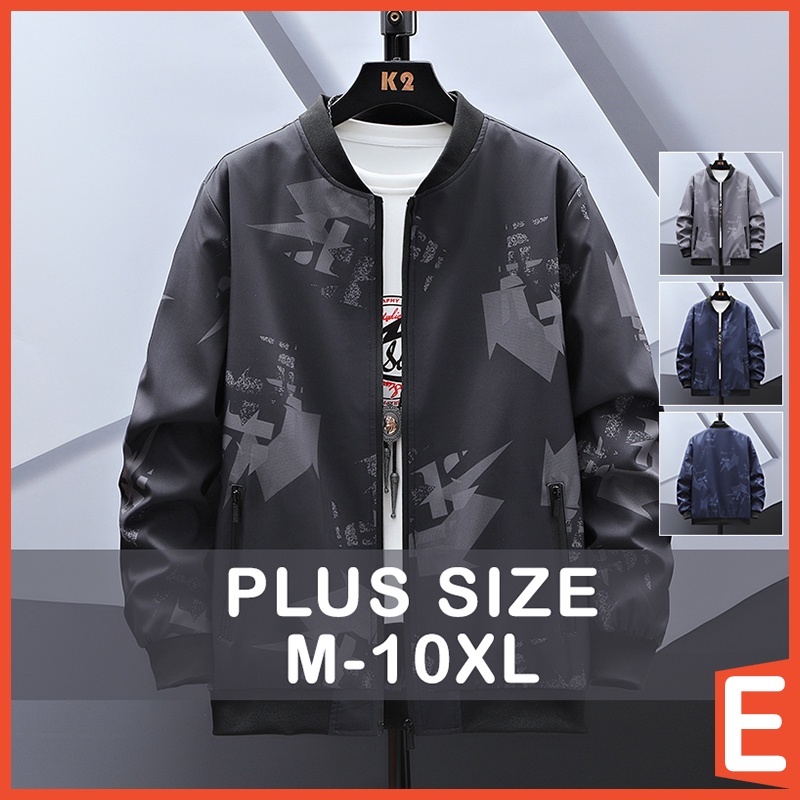 [M-10XL] Bomber Jacket Plus Size Men Jaket Lelaki Korean Oversized Long ...