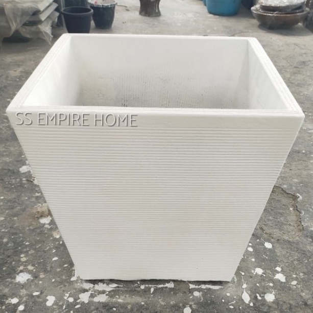 ROSO CS14 Square 65x66x62cm White Heavy Duty Flower Pot Pasu Bunga ...