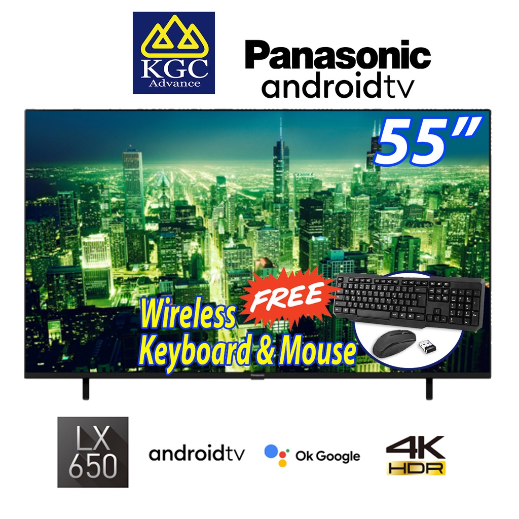 Panasonic 55" 4K HDR Android LED TV TH-55LX650K (Free Wireless Keyboard ...