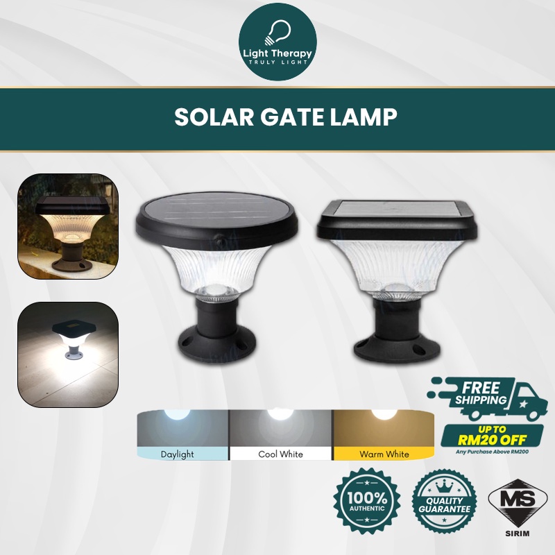 Outdoor Gate Light Solar Outdoor Pillar Lights No Wiring IP67 ...