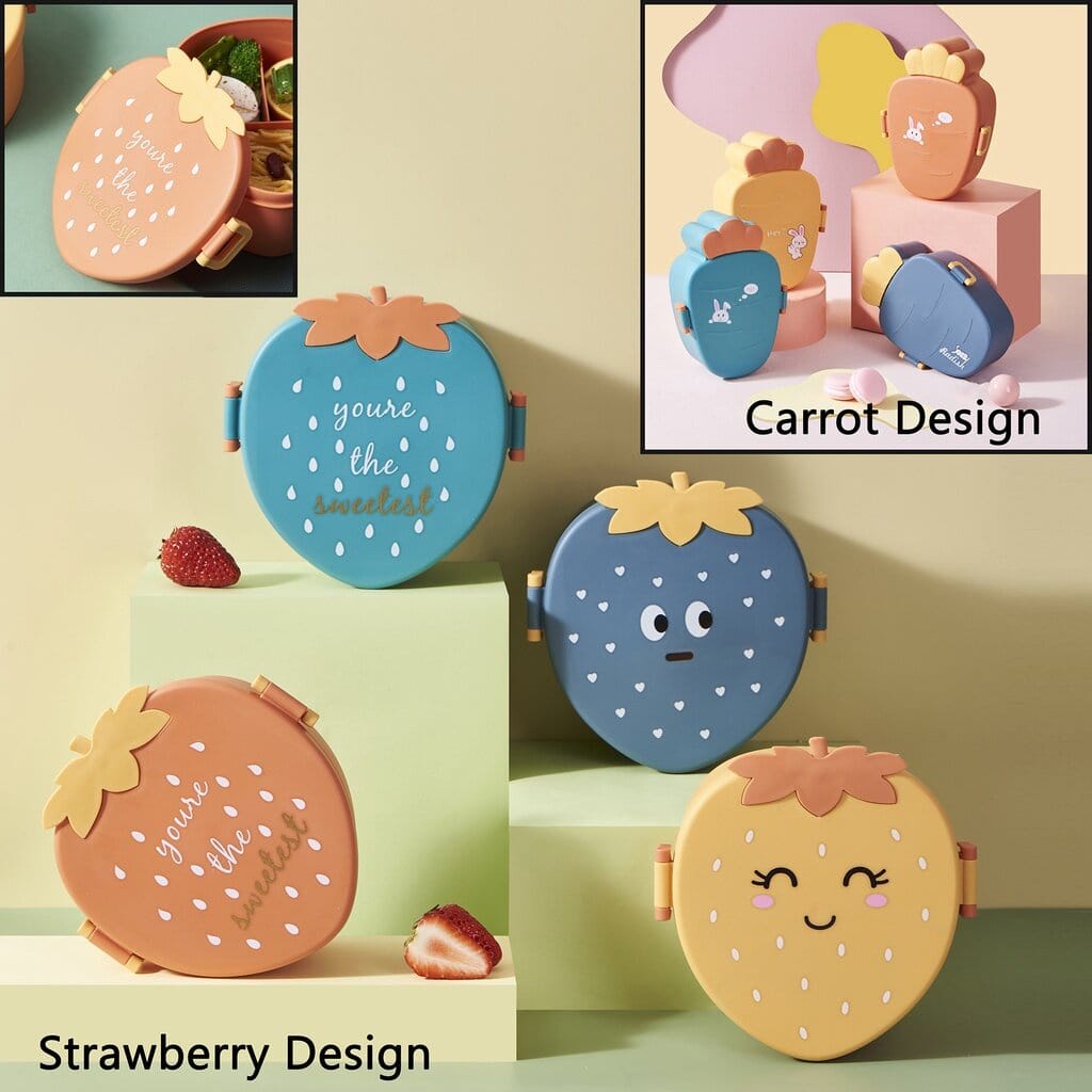 Cute Variety Solid Color Cartoon Carrot Lunch Box Food Container ...