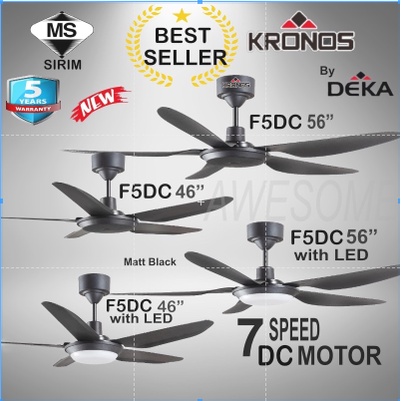 DEKA KRONOS F5DC 46”/56” DC motor Remote control 5 Blades 56” Ceiling ...