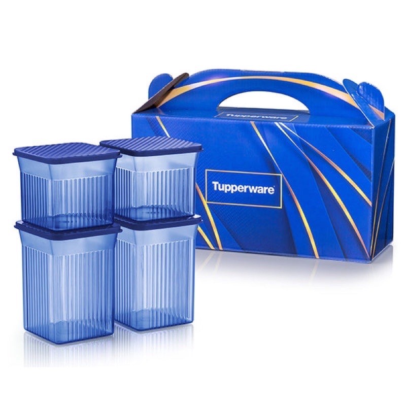 Tupperware Elegant Square Set (4) with Gift Box/ Gift set/ Hadiah ...