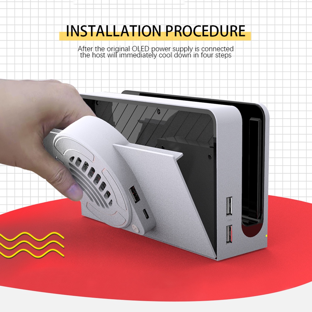 LED Cooling Fan for Nintendo Switch OLED Charger Dock Cooler Turbo ...