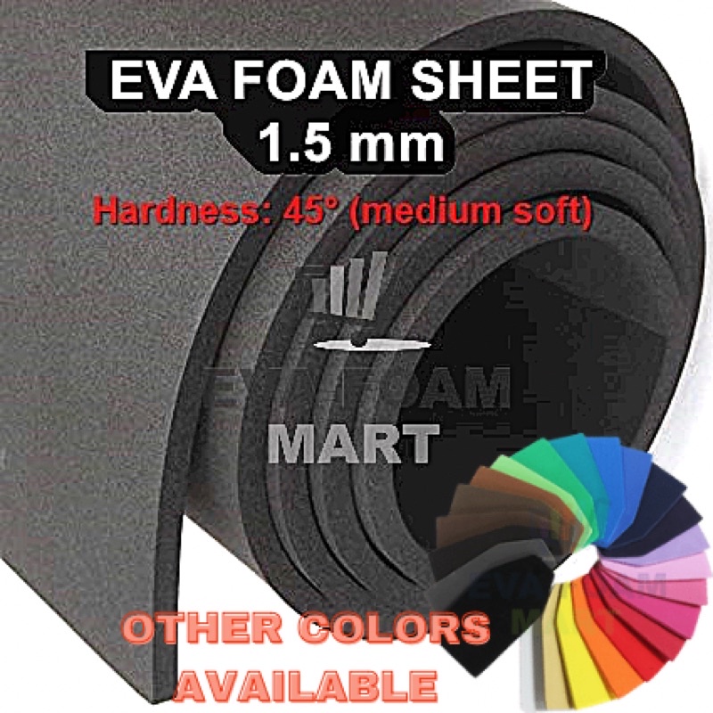 1.5mm EVA Foam Sheet Cosplay Prop Foams DIY art craft 1m X 2m / 45.5x71 inch / Hardness: medium ...