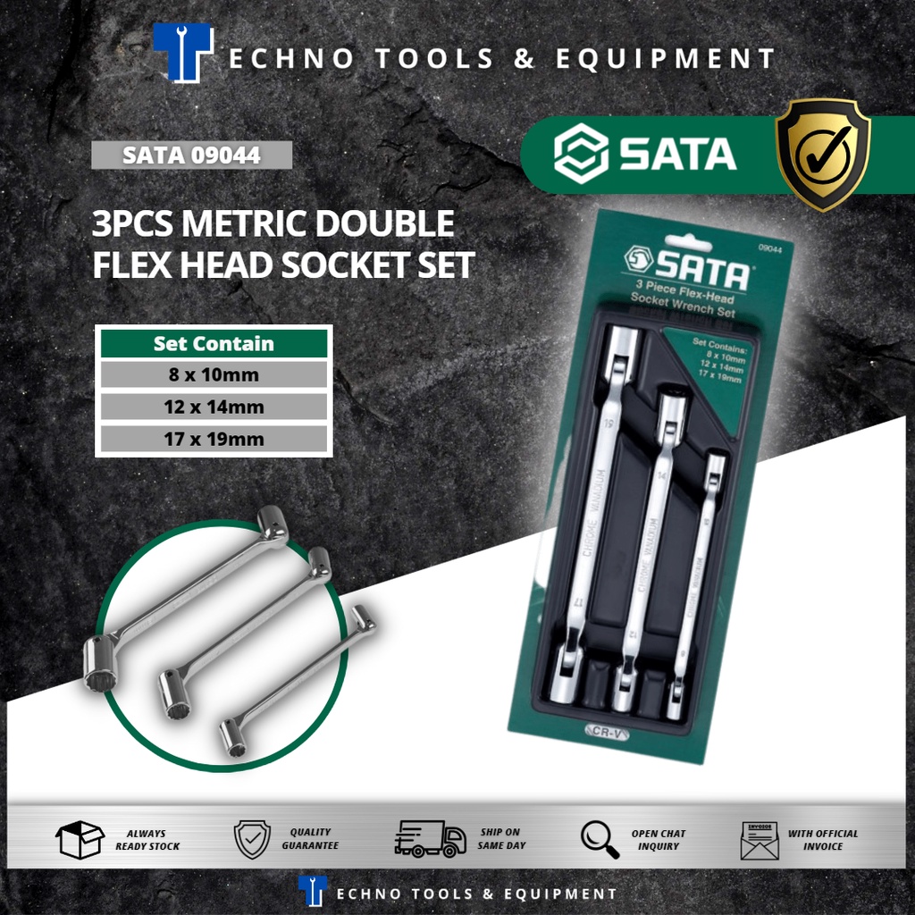 SATA 09044 3PC METRIC DOUBLE FLEX HEAD SOCKET SET - New & Original ...