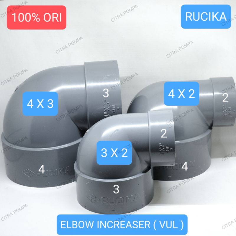 Rucika ELBOW INCREASER VUL4 X 2,3 X 2 And 4 X 3/KNEE PLOCK SOCK 4 X 2,3 ...