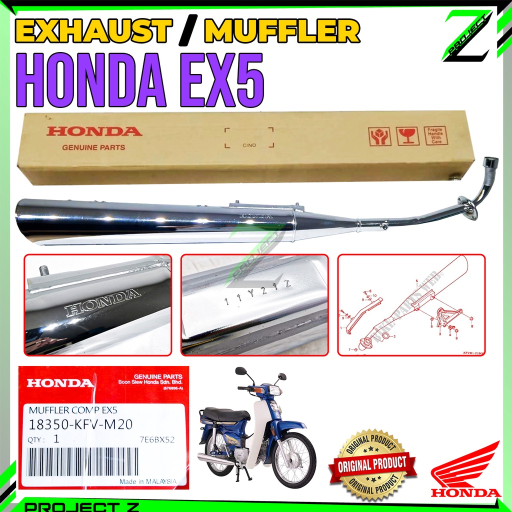100% ORIGINAL HONDA EXHAUST HONDA EX5 DREAM / EX5 HP EXZOS EKZOS MADE ...
